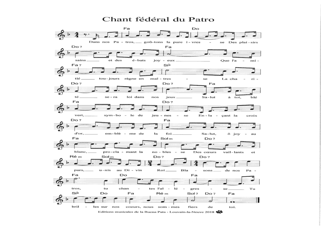 Que connais-tu de notre Chant Fédéral ? - Fédération Nationale des Patros